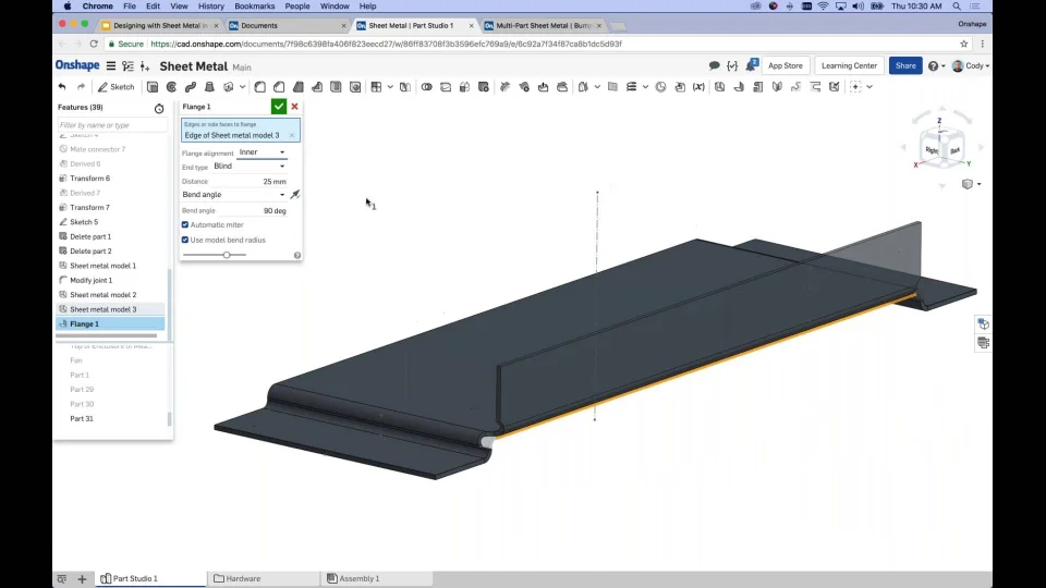 Designing with Sheet Metal | Onshape