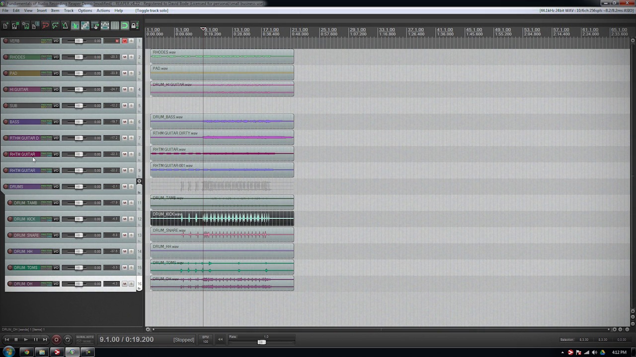 Fundamentals of Audio Production - Reaper Demo 01