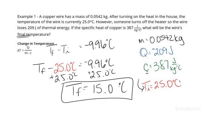 How To Calculate Final Temperature Of An Object After Heat Removed 