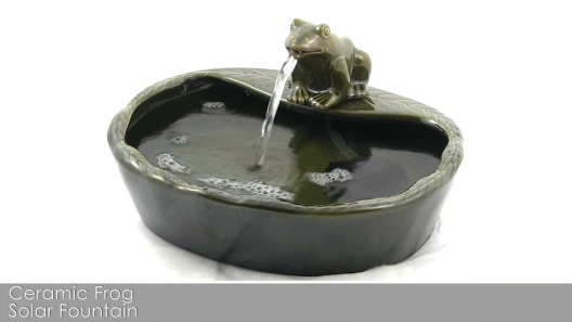 Discontinued - SUNNYDAZE DECOR Ceramic Solar Frog Outdoor Water ...