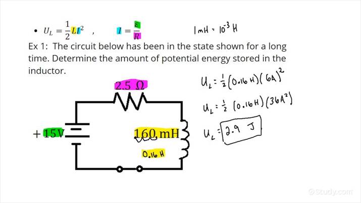 How to Calculate the Electric Potential Energy as a Function of Time in a Steady State LR ...