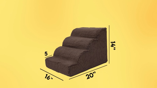 PRECIOUS TAILS High Density Foam Scalloped Sherpa Top 4 Steps Dog & Cat ...