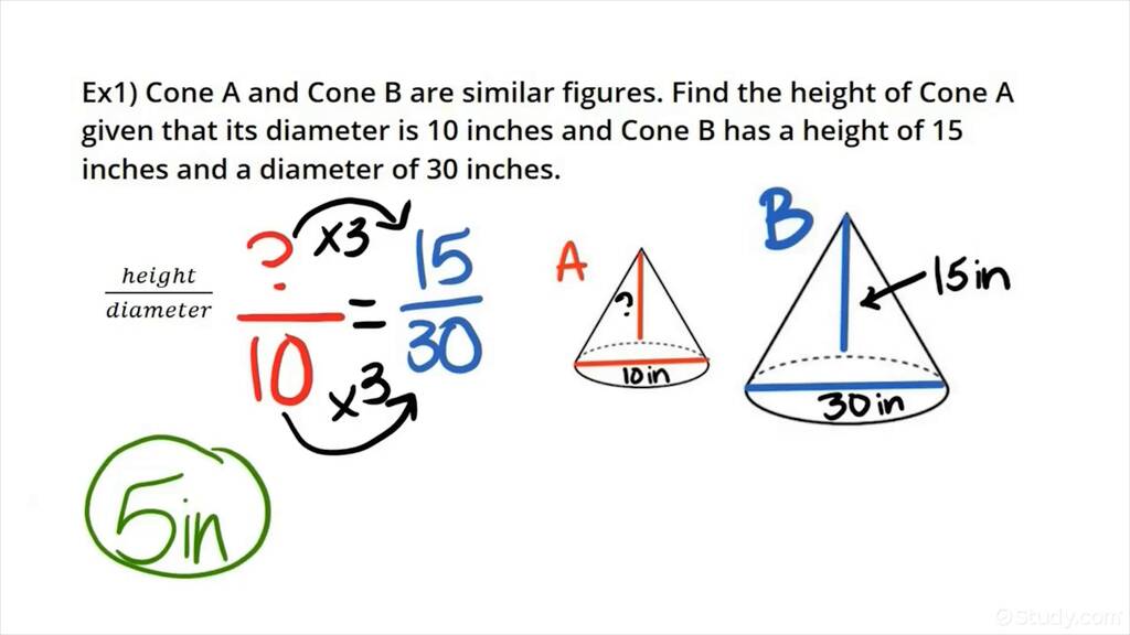 How to Find the Unknown Side Length Given Two Similar Solids | Geometry ...