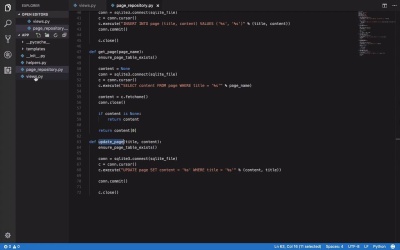 Connect a Database to Your Python Application - Updating the Page Contents