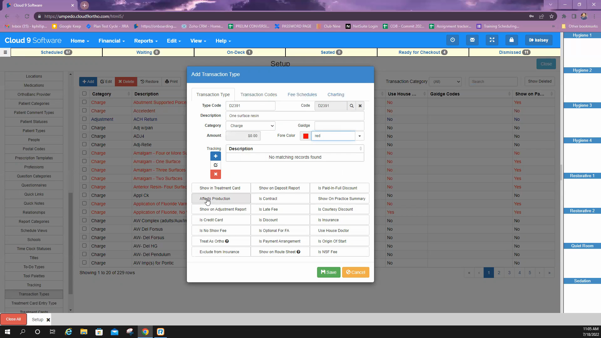 Financial - Codes and Transaction Types (PEDS) – Cloud 9