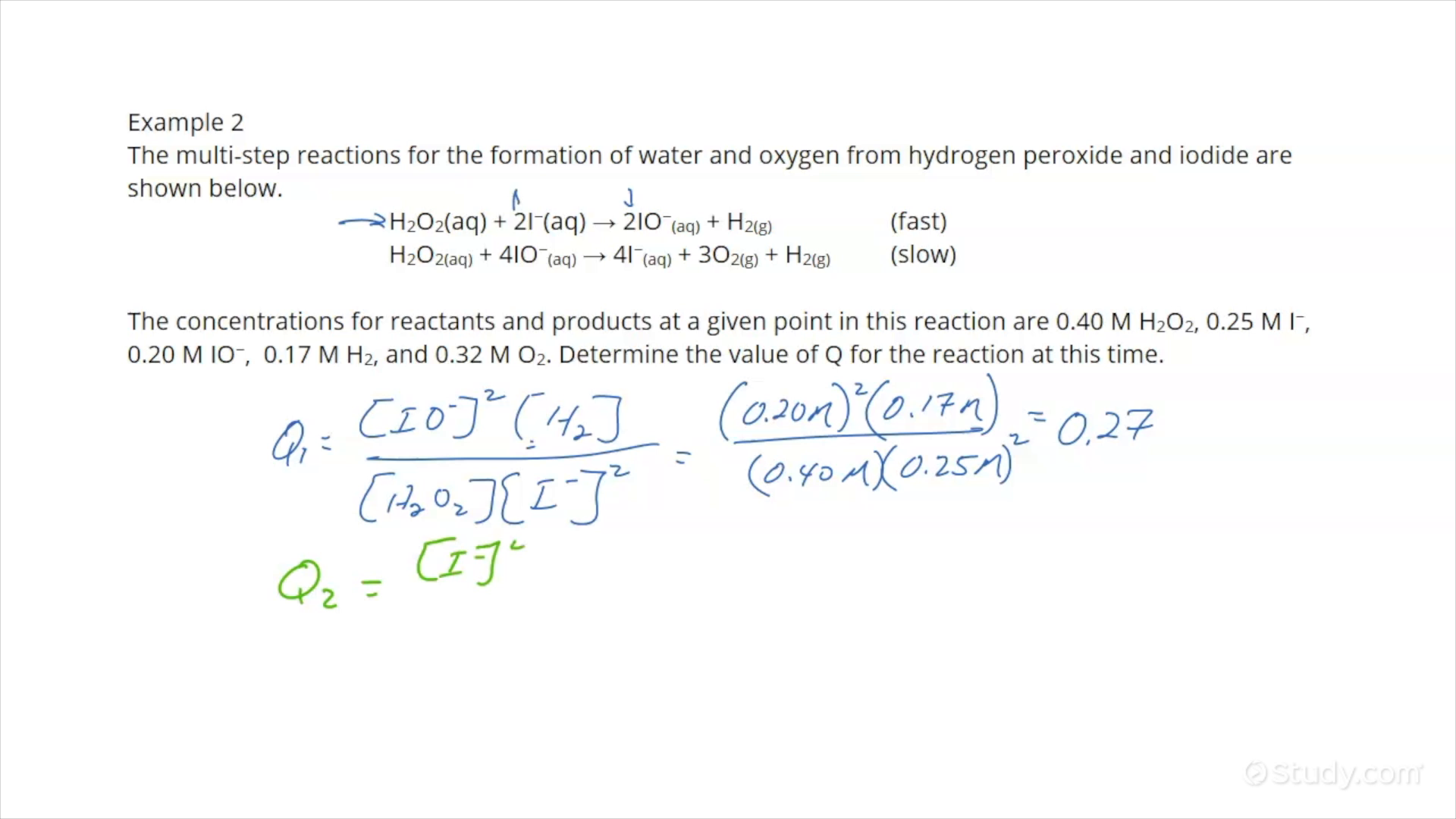 Calculating Q for a Multi-step Reaction | Chemistry | Study.com