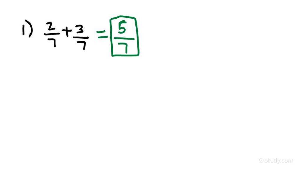 Adding And Subtracting Signed Fractions Algebra Study