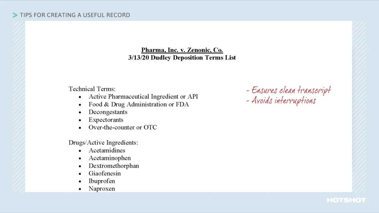 Tips for Creating a Useful Record - Depositions