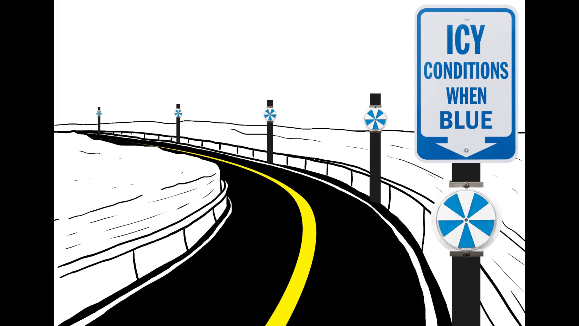 Ice Alert Indicator Sign - Icy Conditions When Blue, SKU: K2-0268