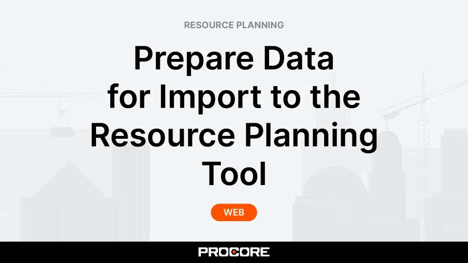 Resource Planning - Videos - Procore