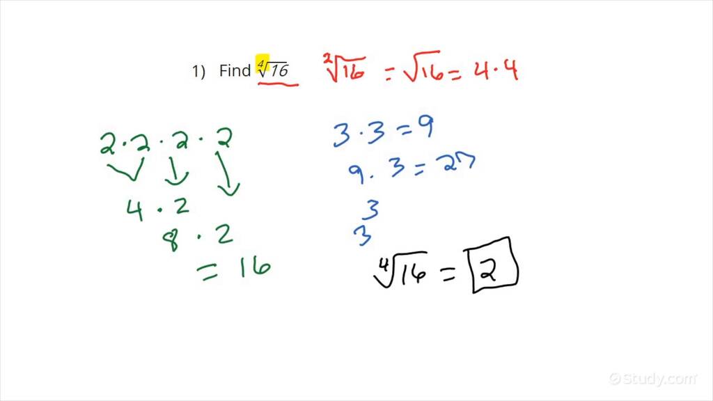 Finding nth Roots of Perfect nth Powers with Signs | Precalculus ...