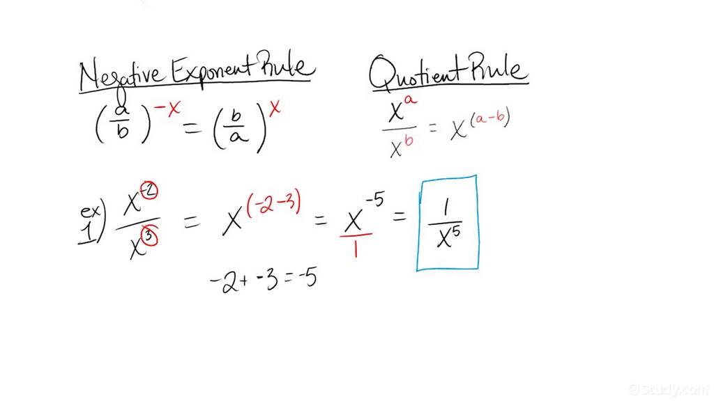 Using the Quotient Rule with a Single Variable, No Coefficients & Positive and Negative ...
