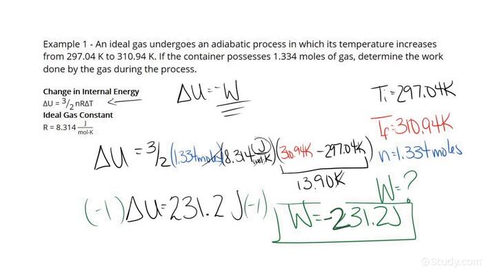 How to Use the 1st Law of Thermodynamics to Find Work done in an ...