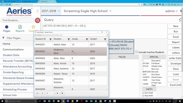 Query Math Functions Video : Aeries Software