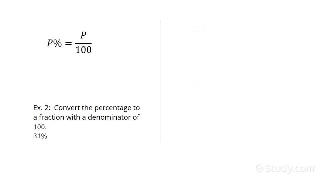 Converting a Percentage to a Fraction with a Denominator of 100 ...