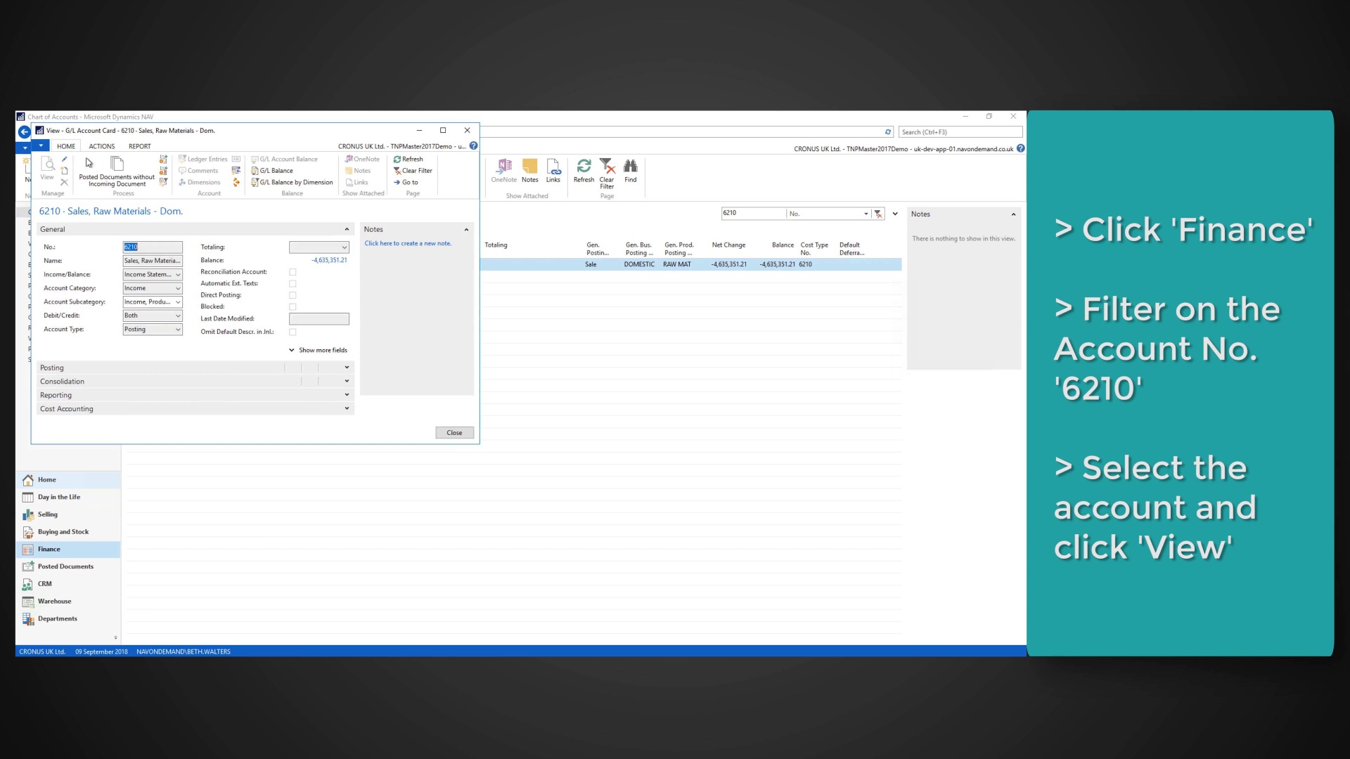 Dynamics NAV - An Overview of the General Ledger Account Card
