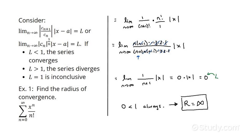 How to Find the Radius of Convergence for a Power Series | Calculus ...