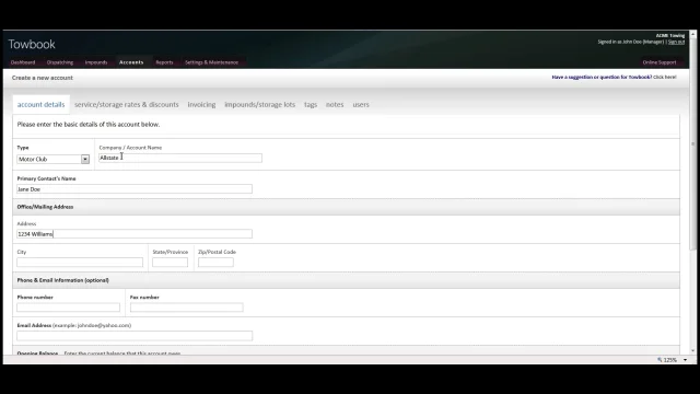 Adding Your Accounts | Towbook