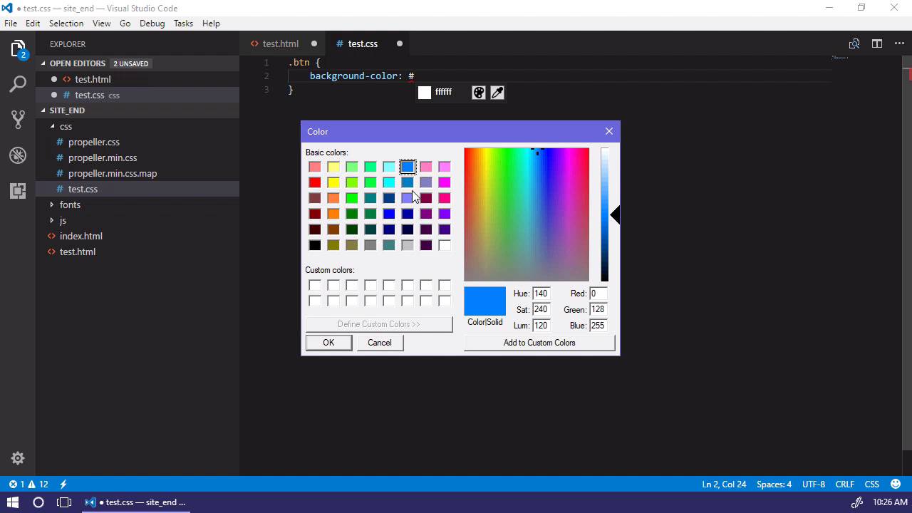 Essential Extensions for Visual Studio Code - VS Color Picker