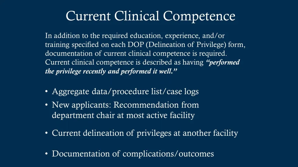 Core Privileges for Physicians | Credentialing Resource Center