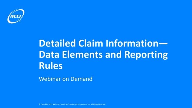 Detailed Claim Information—Data Elements and Reporting Rules