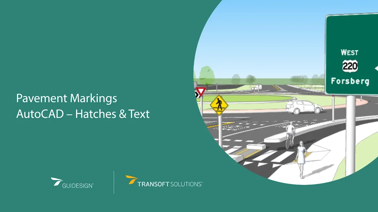 Hatching Cross Road Signs Transoft Pavement Markings AutoCAD