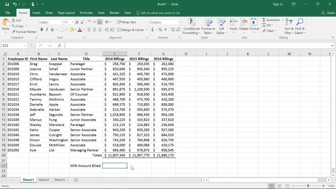 MIN and MAX Functions - Excel & Data Analysis