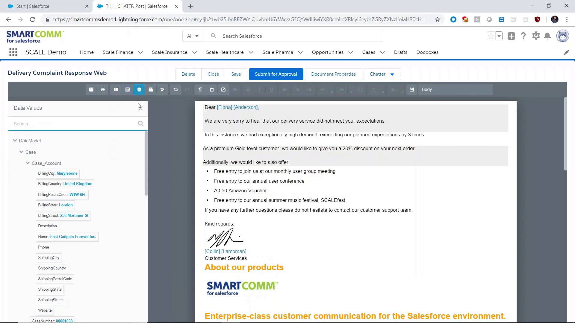 SmartComm for Salesforce Demo