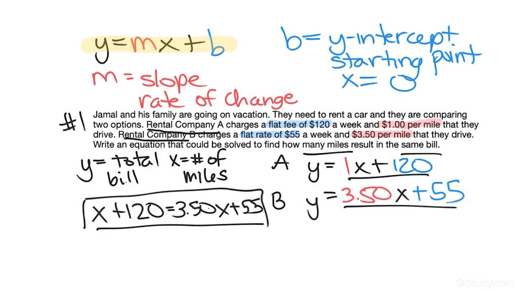 How to Write an Equation with the Variable on Both Sides to Represent a ...