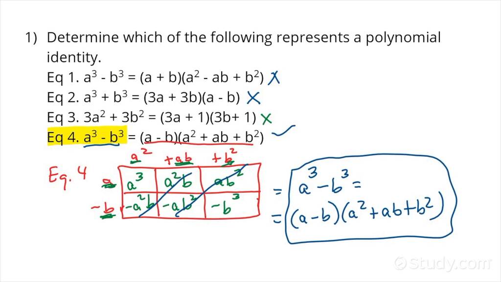 Determining if an Equation Represents a Polynomial Identity | Algebra ...