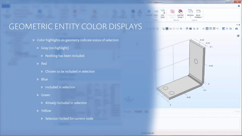 Highlighting Geometric Entities in COMSOL Multiphysics® with Color