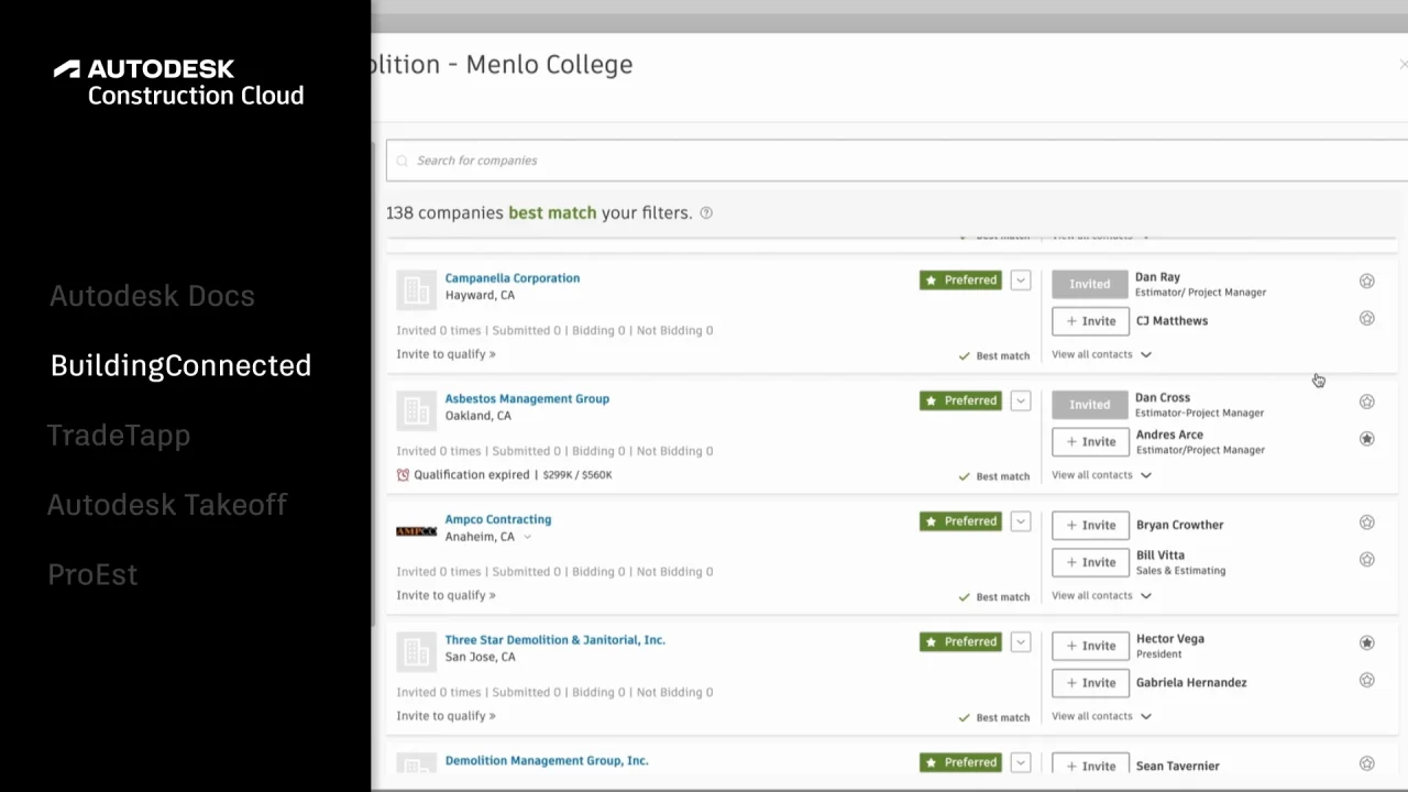 Preconstruction Bundle | Autodesk Construction Cloud