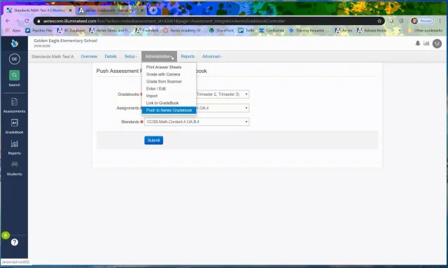 Illuminate DnA Assessment to Aeries Gradebook with an Overall Grade ...