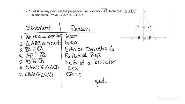 Completing Proofs Involving Points on the Perpendicular Bisector of a ...