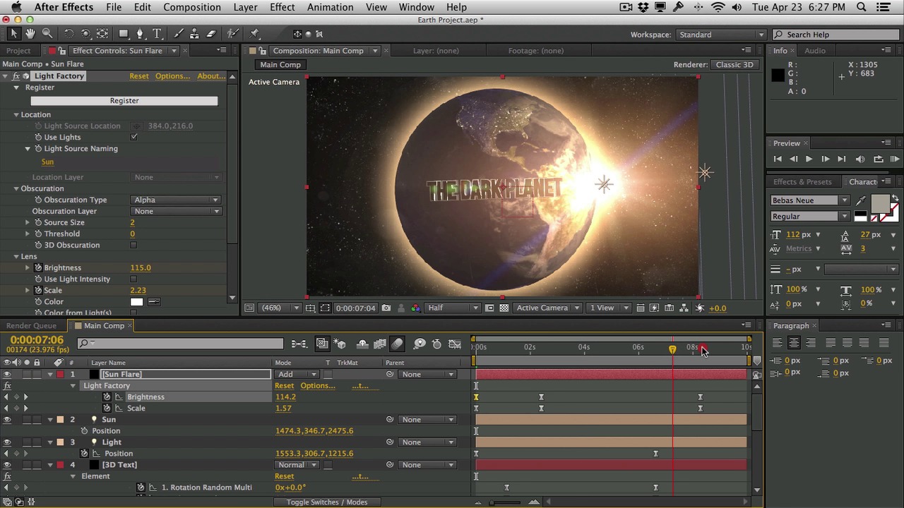 Advanced Motion Graphics - Earth Opener Day 2