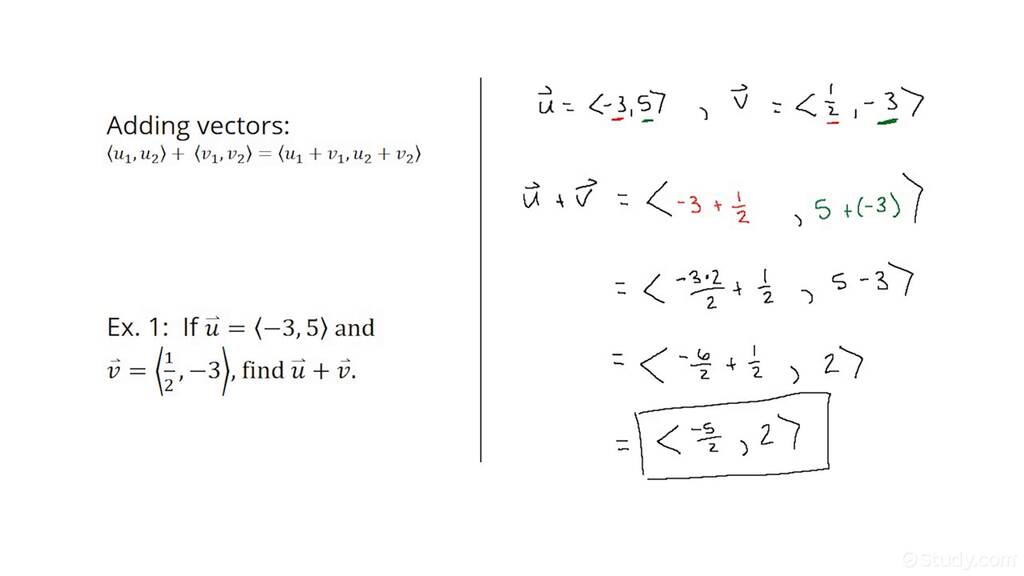 How to Add Vectors Given Two Vectors in Component Form | Geometry ...