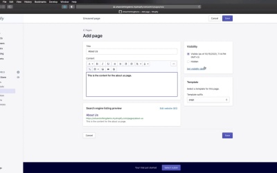 How to Build an Online Clothing Store With Shopify - Adding Pages