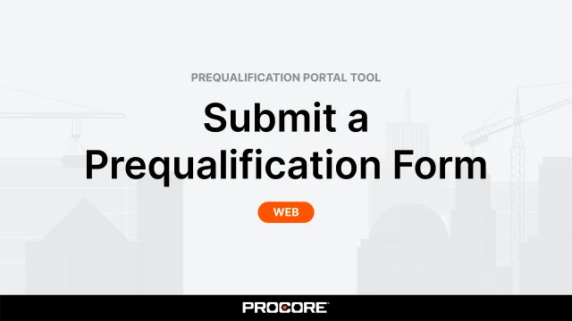 Prequalification Portal - Videos - Procore