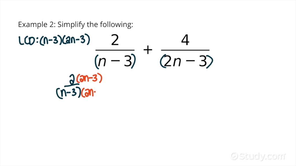 Adding Rational Expressions with Linear Denominators Without Common Factors | Algebra | Study.com