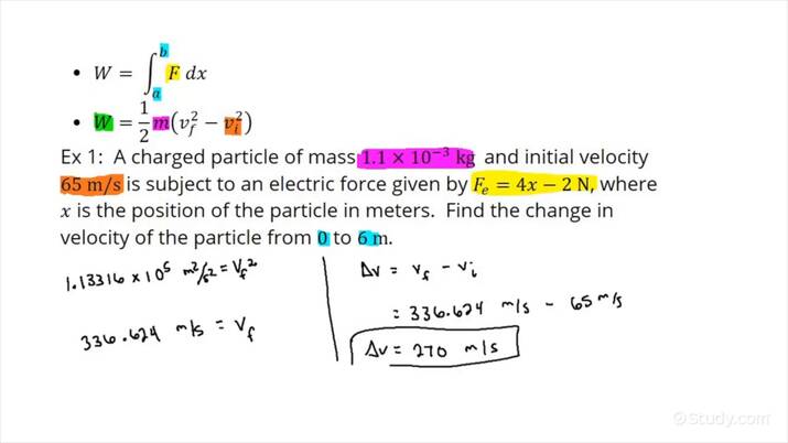 Determining the Change in Velocity of a Charged Particle Due to an Electric Force | Physics ...