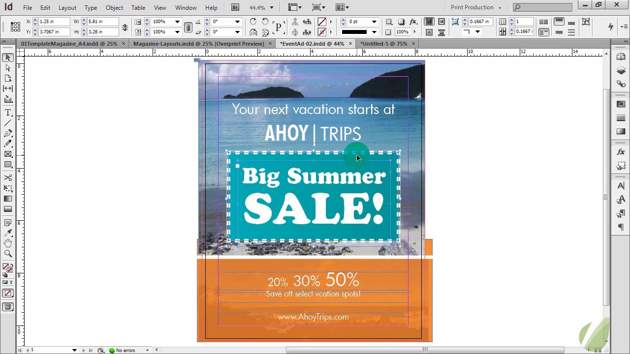 Intro to Print Ad Design - Half Page Vertical