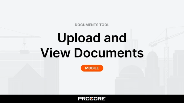 Documents - Videos (iOS) - Procore