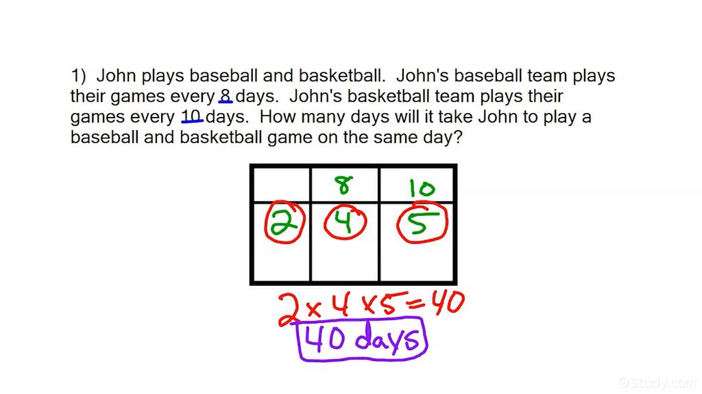 How To Solve Least Common Multiple Word Problems Algebra Study