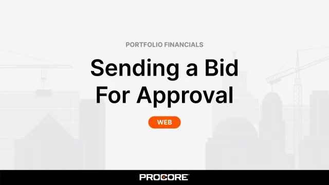 Bid Room - Videos (Portfolio Financials) - Procore