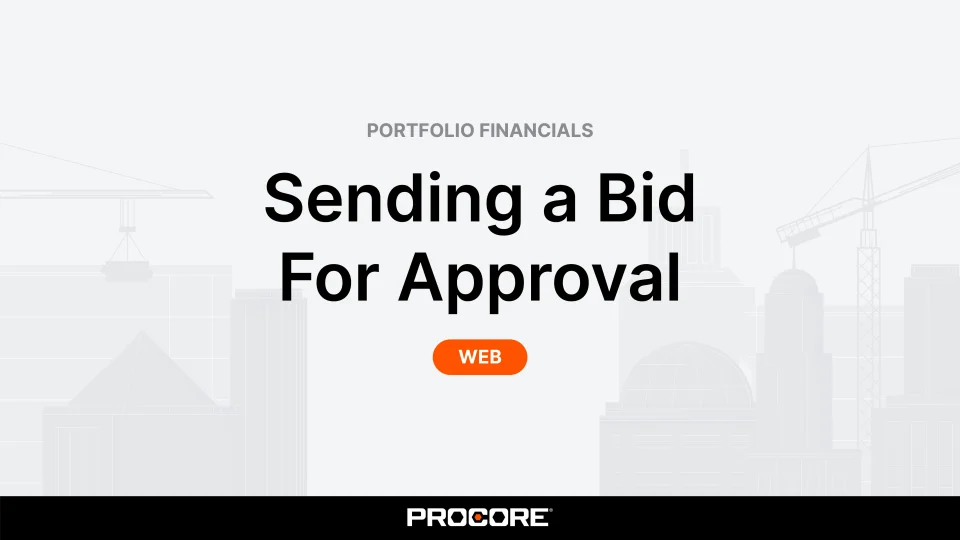 Approval Workflows - Videos (Portfolio Financials) - Procore