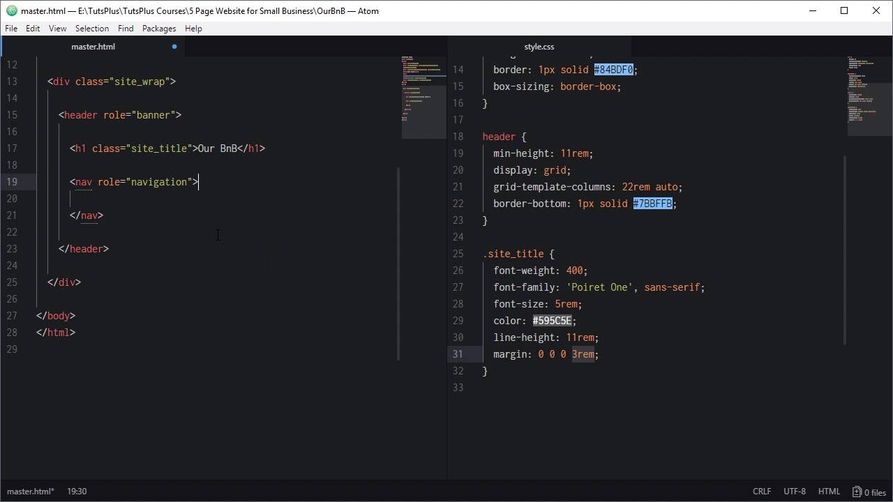 Build a Classic Five-Page Website - Code Up the Master Layout