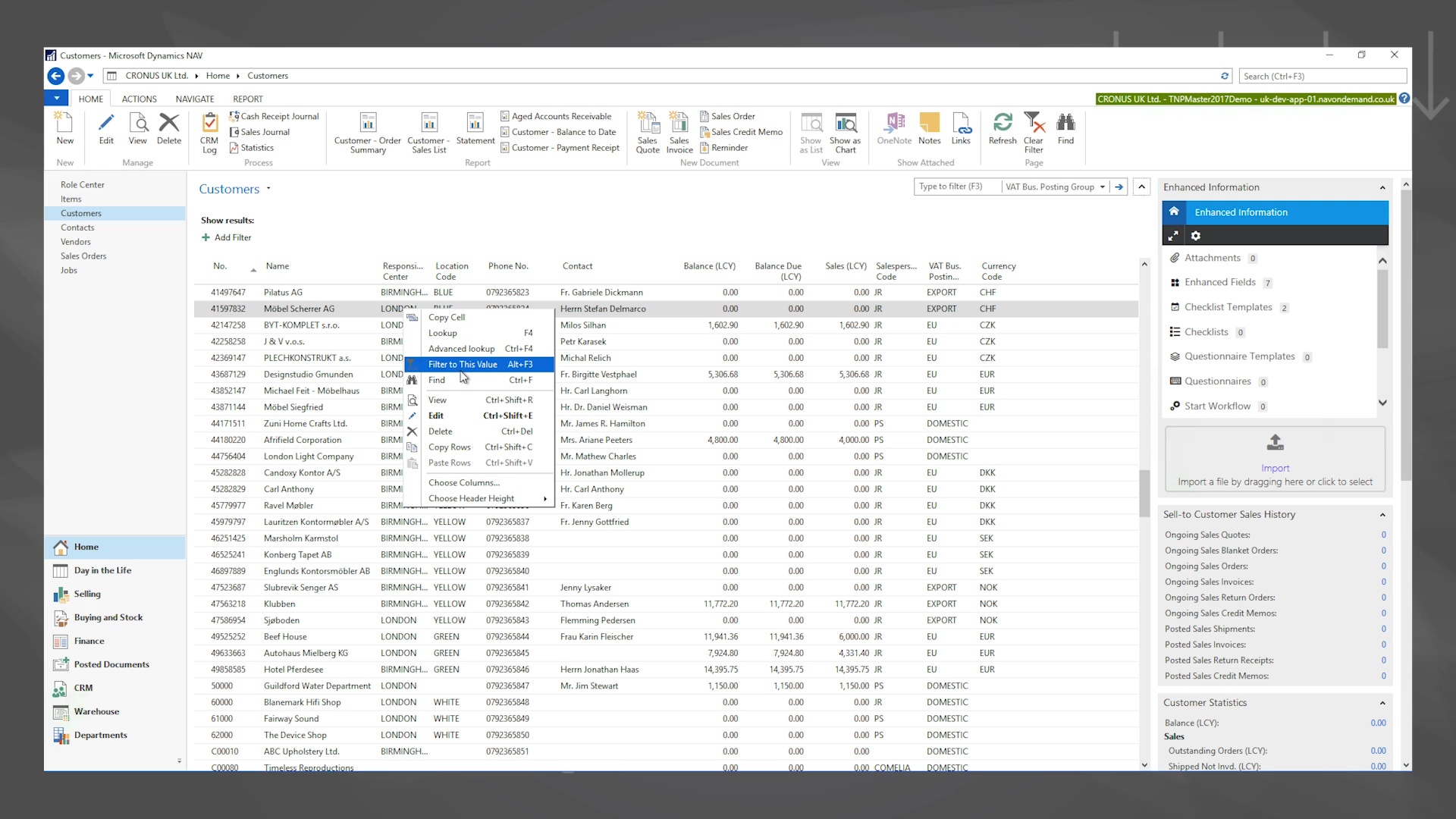 Dynamics NAV - Filter to this Value