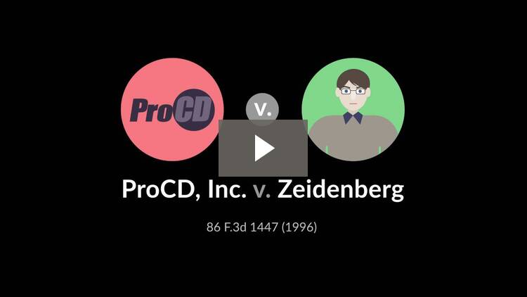 ProCD, Inc. v. Zeidenberg - Case Brief - Quimbee