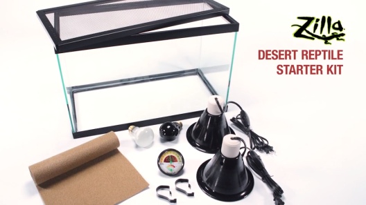 ZILLA Desert Reptile Terrarium Starter Kit with Light & Heat, 10-gal ...