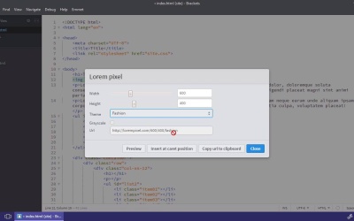 Essential Extensions for Brackets - Lorem Pixel